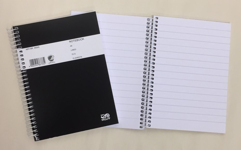 College pad Kollegieblock Wulff A6 70g 70 ark linjerat 9mm - Wulff Supplies